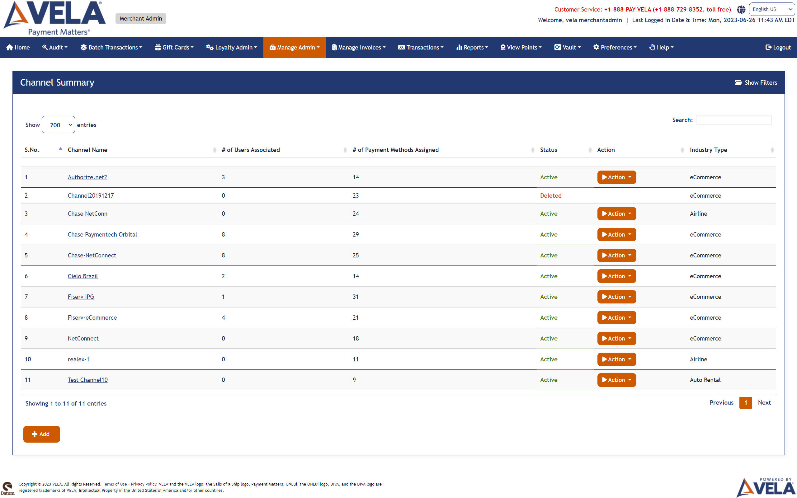 Summary - VELA Admin Guide