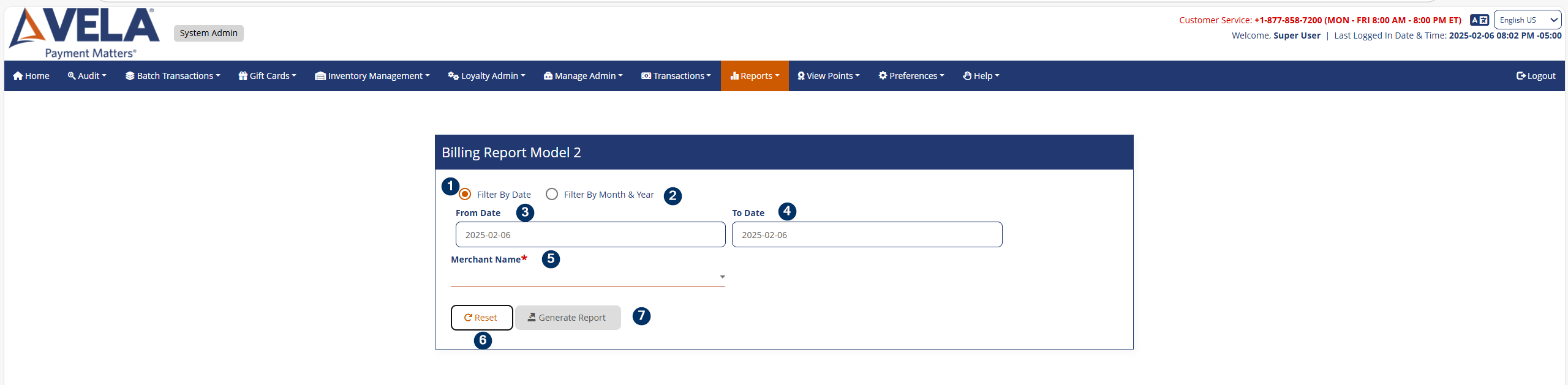 Billing Report Model 2 - VELA Admin Guide